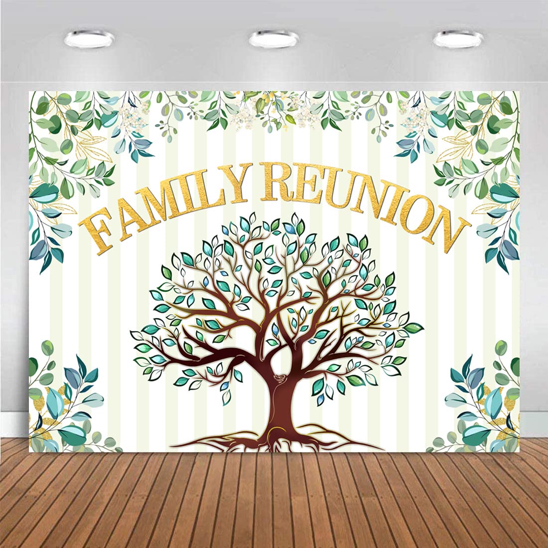 10x7ft Family Reunion Backdrop Family Tree Leaves Welcome to Our Family Members Photography ...