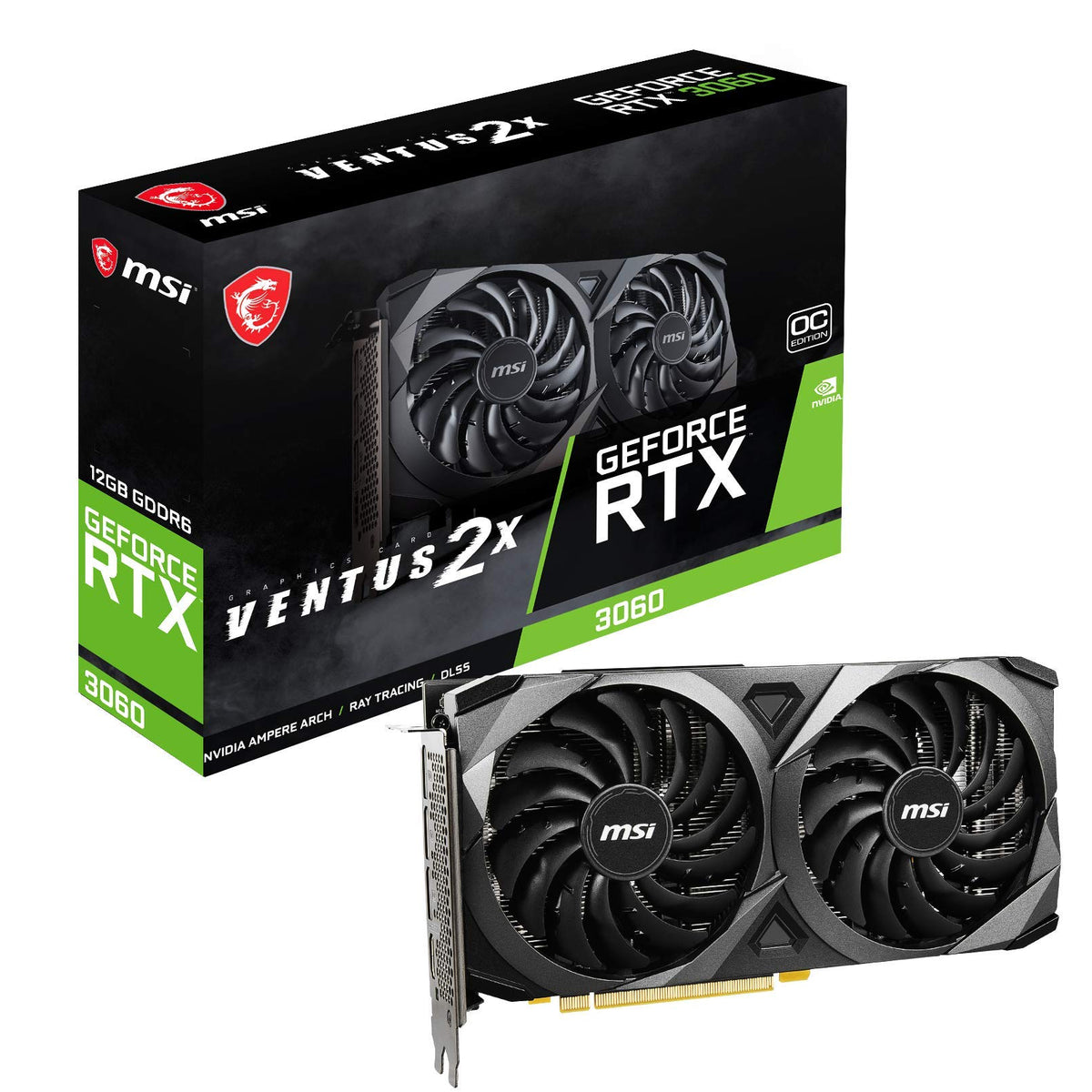 MSI Gaming GeForce RTX 3060 12GB 15 Gbps GDRR6 192-Bit HDMI/DP PCIe 4 ...
