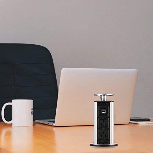 Retractable -Up Power Socket 3 US Plug and 2 USB Charging Ports ...