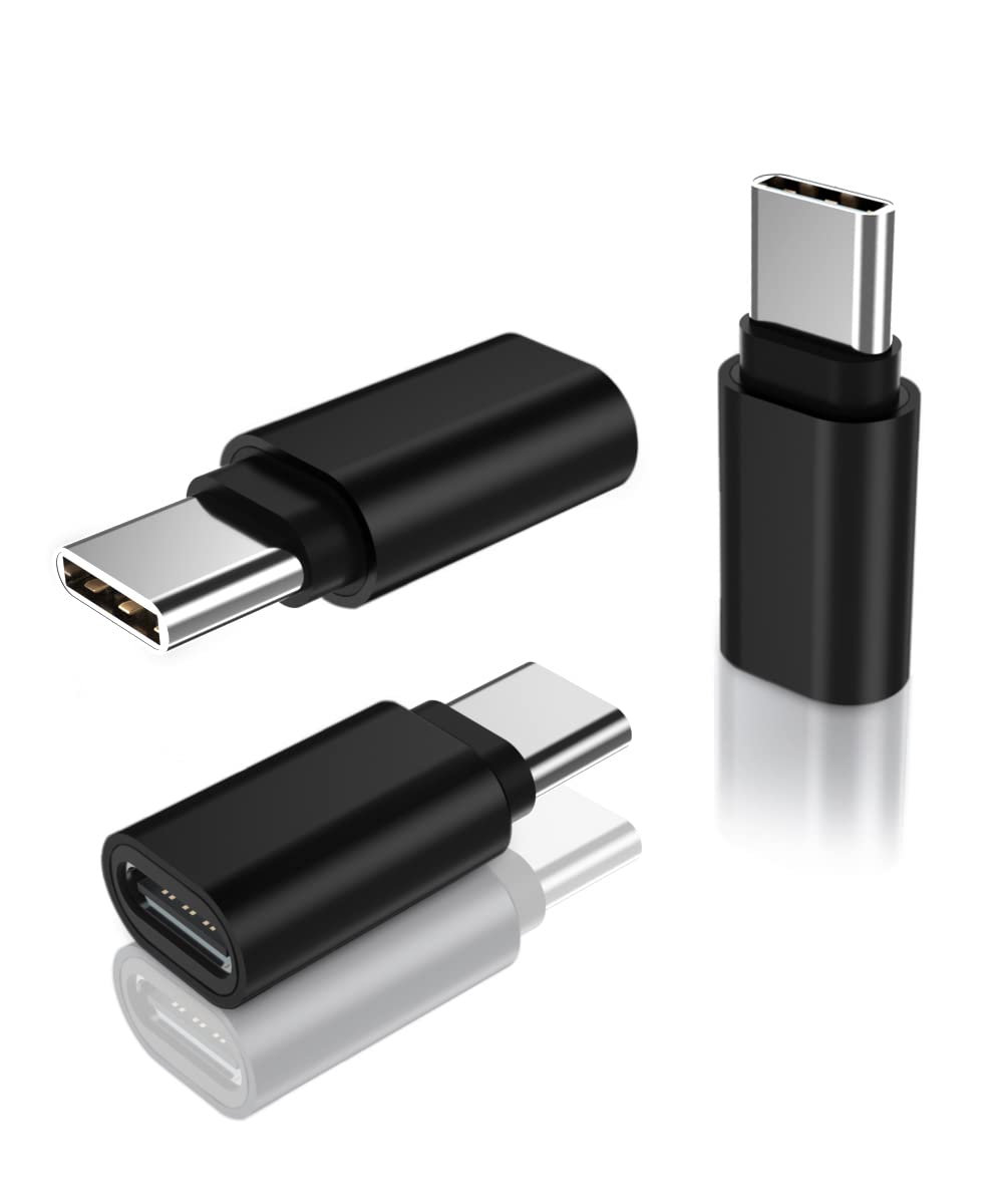 Basesailor USB Type C Extension Adapter 3-Pack, Thunderbolt 3, Black ...