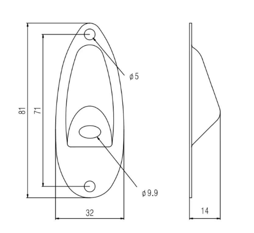 Guyker Guitar Input Jack Plate, Iron Oval Boat Shape Jackplate Socket ...