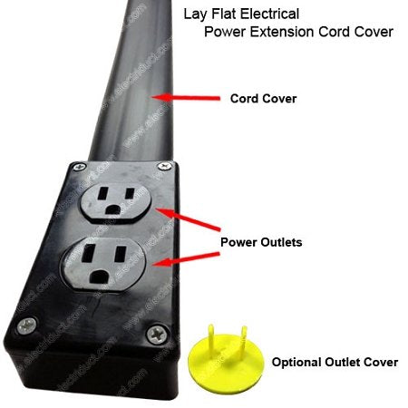 Electriduct Lay Flat Electrical Power Extension Cord Duplex Receptacle ...