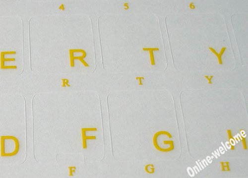 Norwegian Keyboard Stickers With Transparent Background With Yellow Le ...