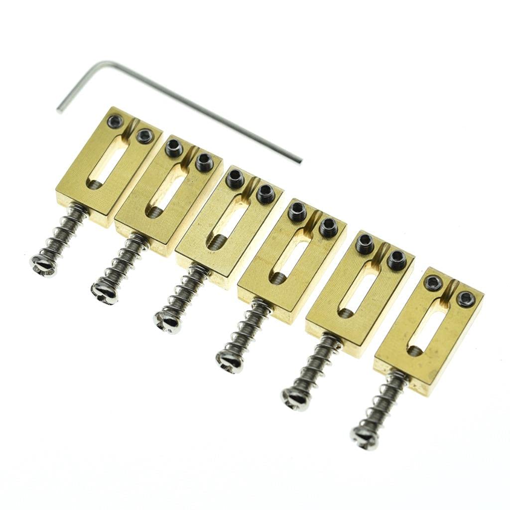 Dopro Solid Brass Guitar Bridge Saddles Brass Saddle 10.8Mm For Strato ...