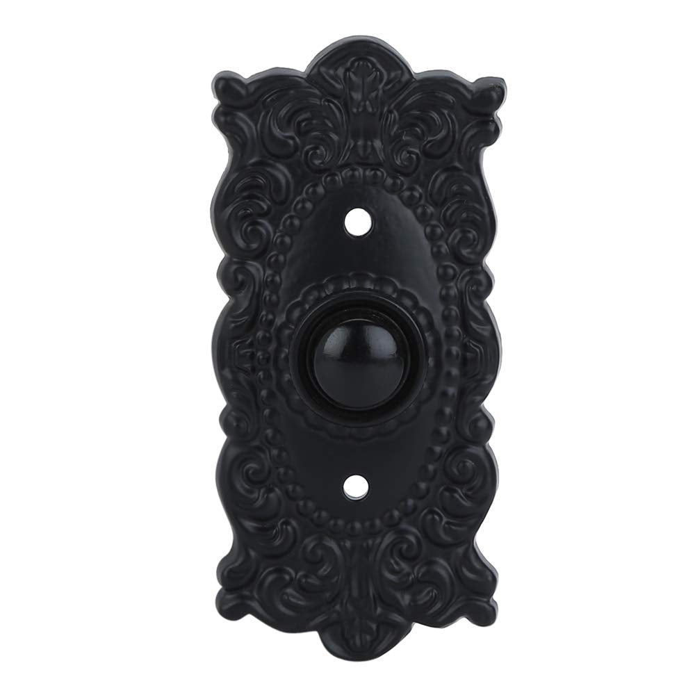 A29 Wired Iron Doorbell Chime Push Button Vintage In Black Powder Coat ...