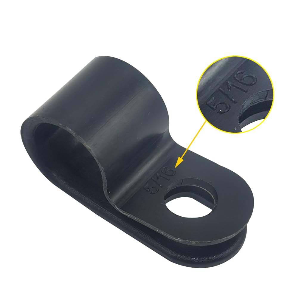 Alamic Cable Clamp R Type Cable Clip Wire Clamp 5/16'' Nylon Screw Mou ...