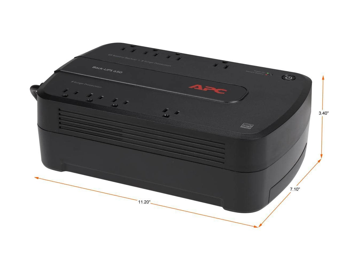 APC UPS Battery Backup Surge Protector, BE650G1, Dataline Protection ...