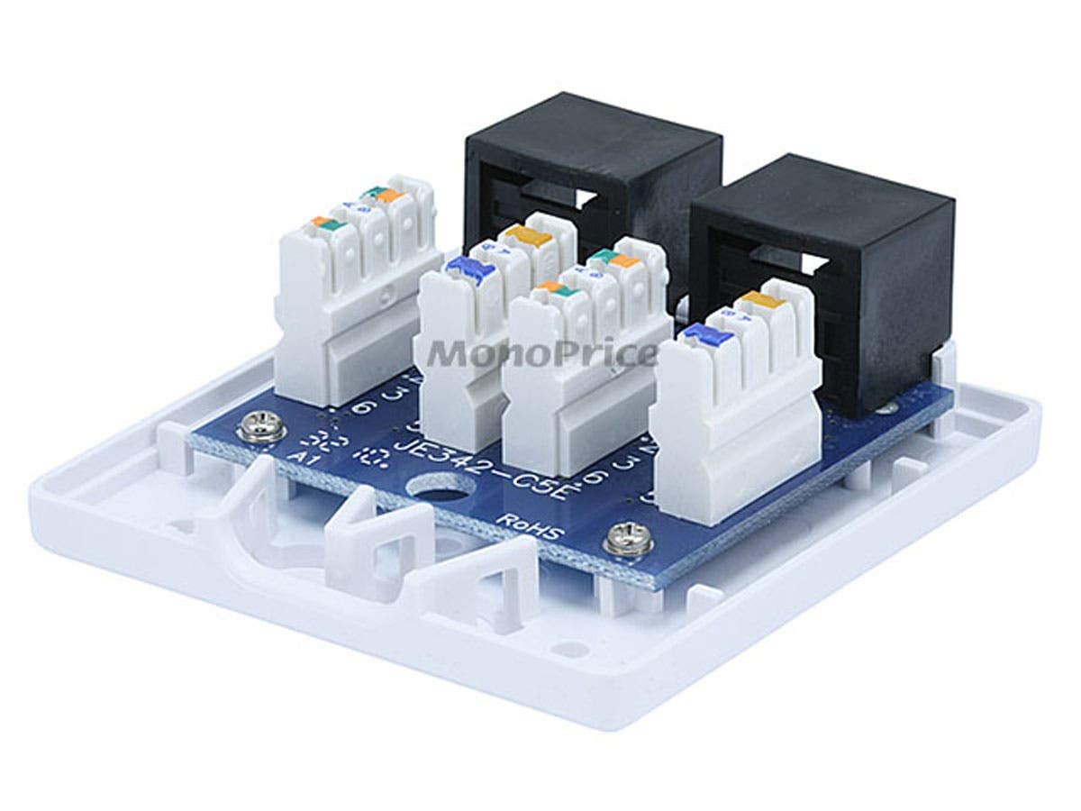 Monoprice Surface Mount Box Cat5E Double (107091) White – Electroeshop