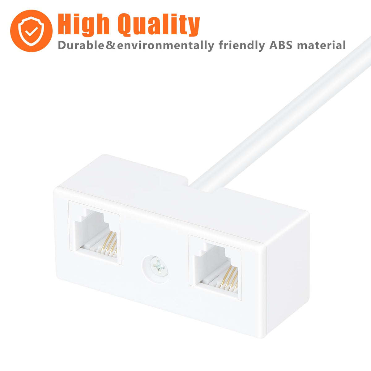 Lativu Phone Splitter For Landline, 2 Pack Phone Line Splitter, White ...