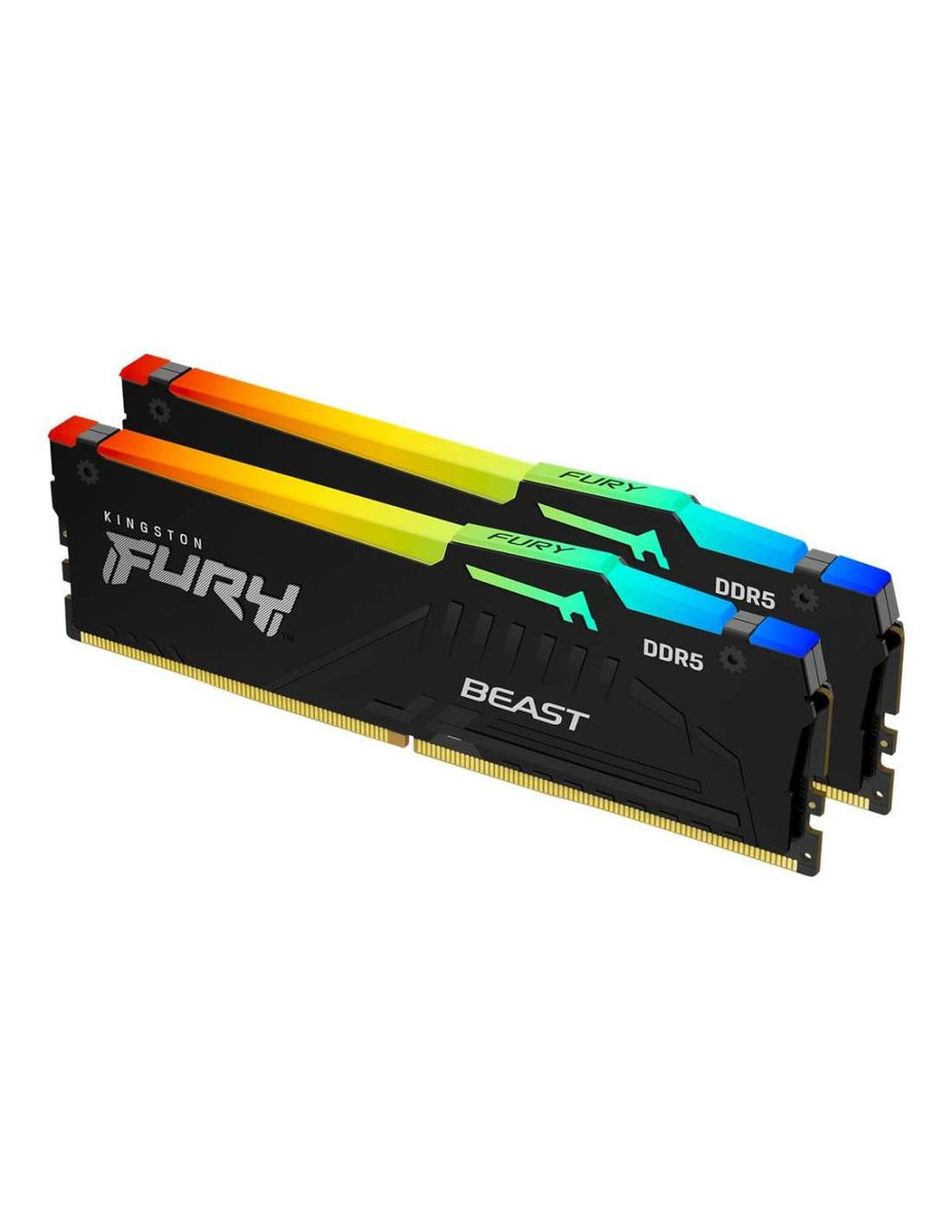 Kingston FURY Beast 64GB (2x32GB) 5600MT/s DDR5 CL36 RGB Desktop Memory ...