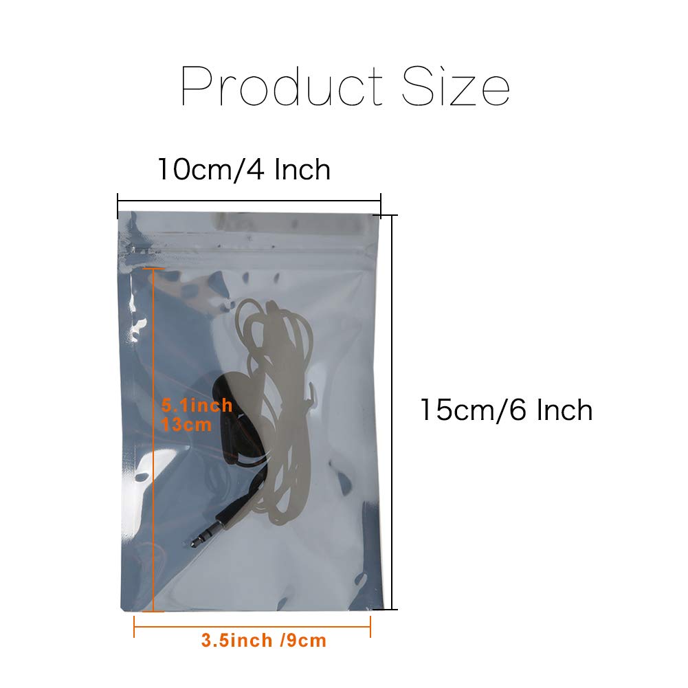 Hrx Package 100Pcs Premium Antistatic Bag, 4 X 6 Inches Resealable Zip ...