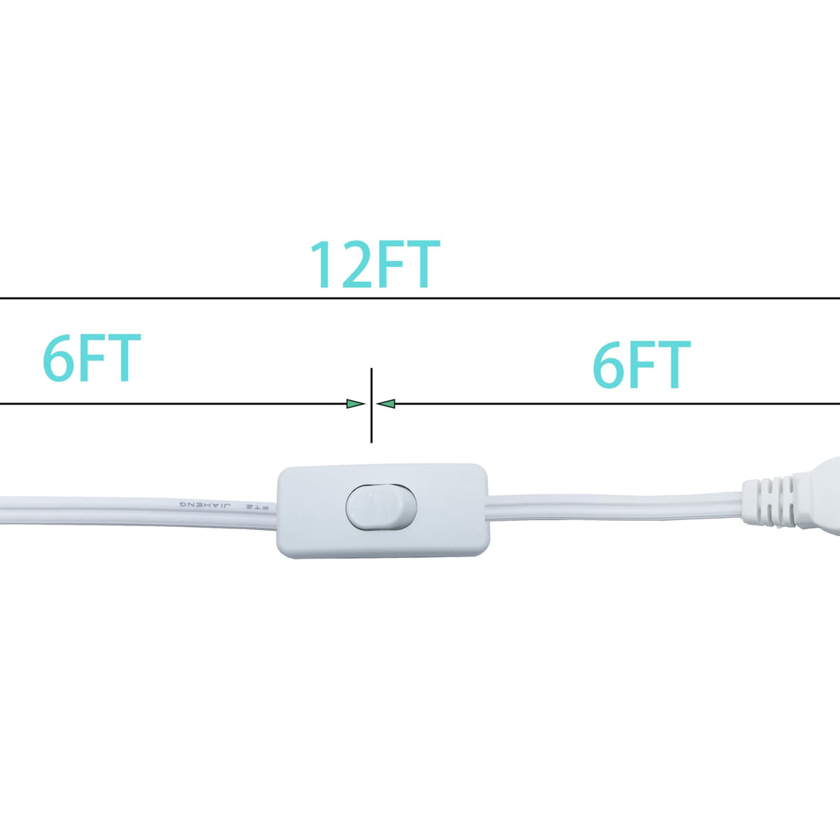 12Ft Replacement Lamp Cord, 18 Awg 2 Prong Power Cord Cable With On Off ...