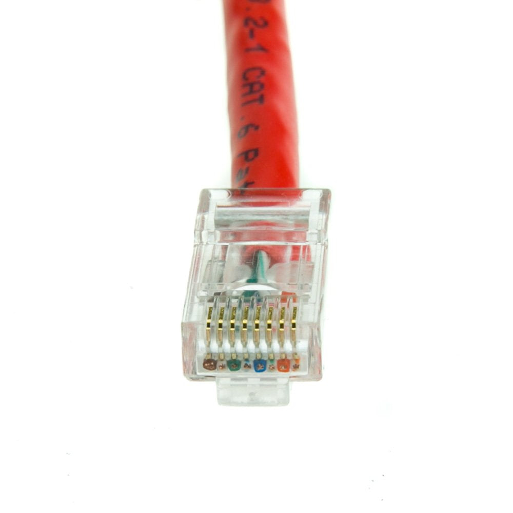 Cablewholesale 25 Foot Cat6 Red Ethernet Patch Cable, Bootless, 24Awg ...