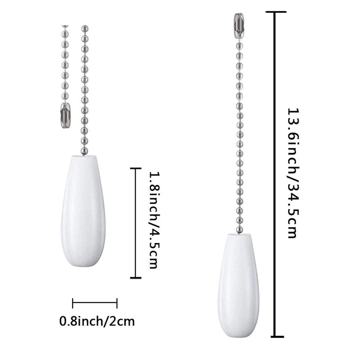 Ceiling Fan Chain Pulls White Wooden Pull Chain Extension for Ceiling ...