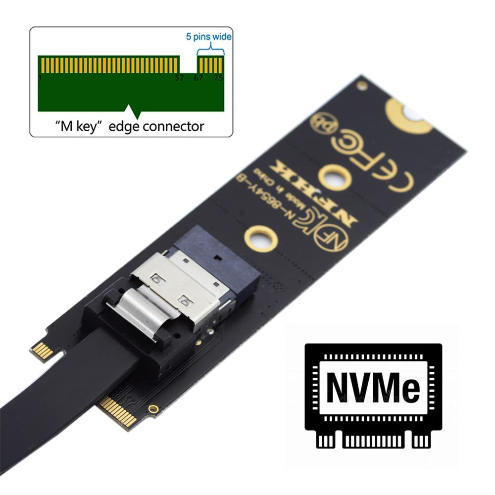 Cablecc Ngff M Key Nvme Male To Female Extension Cable With Sff 8654 C ...