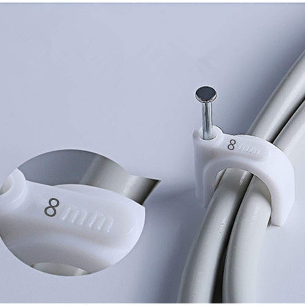 BESSEEK Nail-in Cable Clips 8mm White R-type Nylon 200 Pack for CAT6 C ...