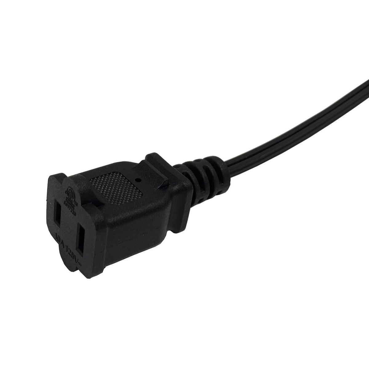 Black Extension Cord, 2 Prong Short Indoor Small Power Cable Male To ...