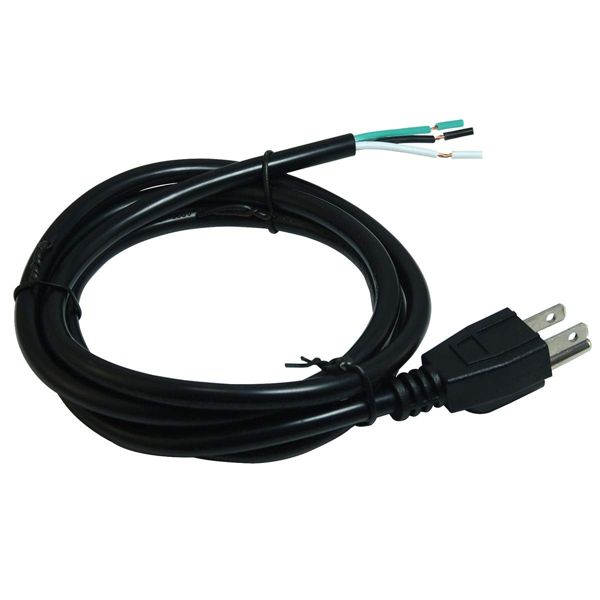 18/3 Awg 3 Prong Ac Replacement Power Cord, Open End 10A 6Ft Ul Listed ...