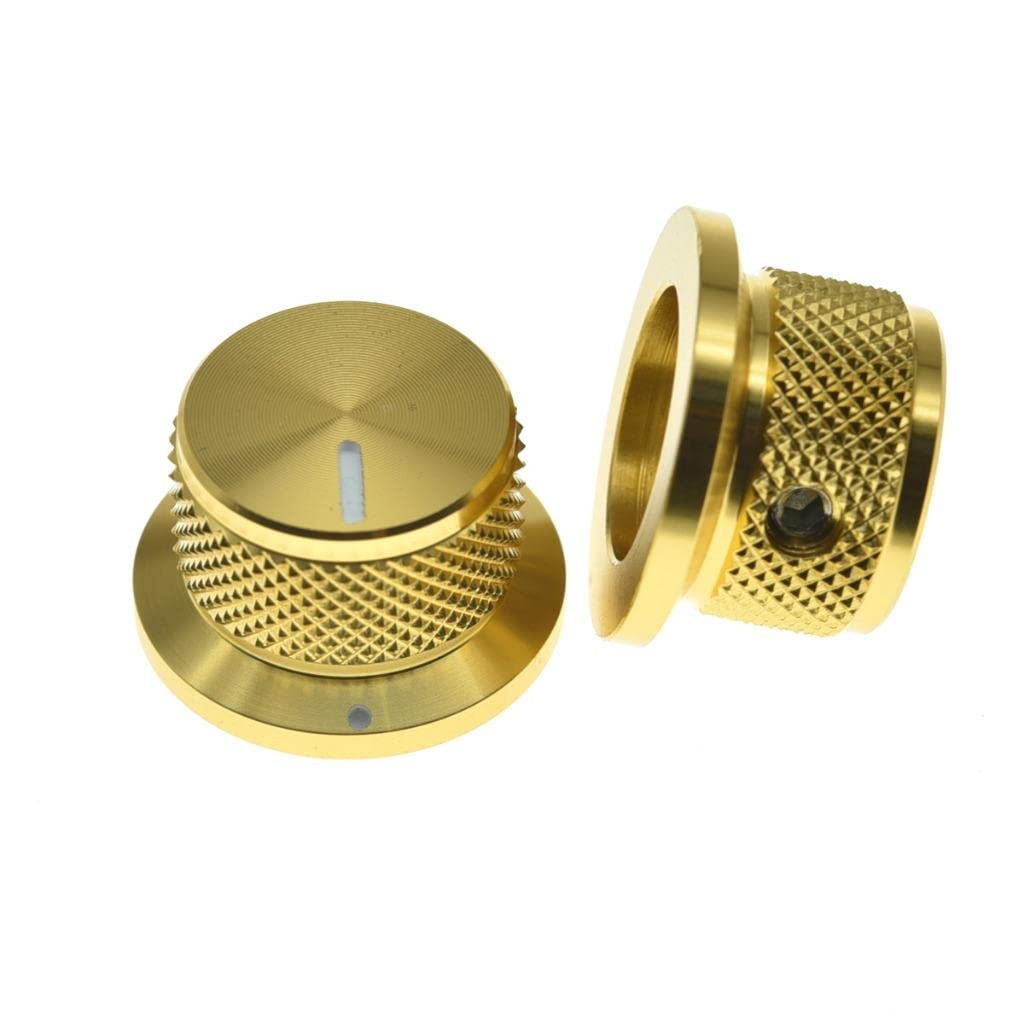 2-Pack Set Screw Style Aluminium Potentiometer Knobs 1/4 Universal Top ...