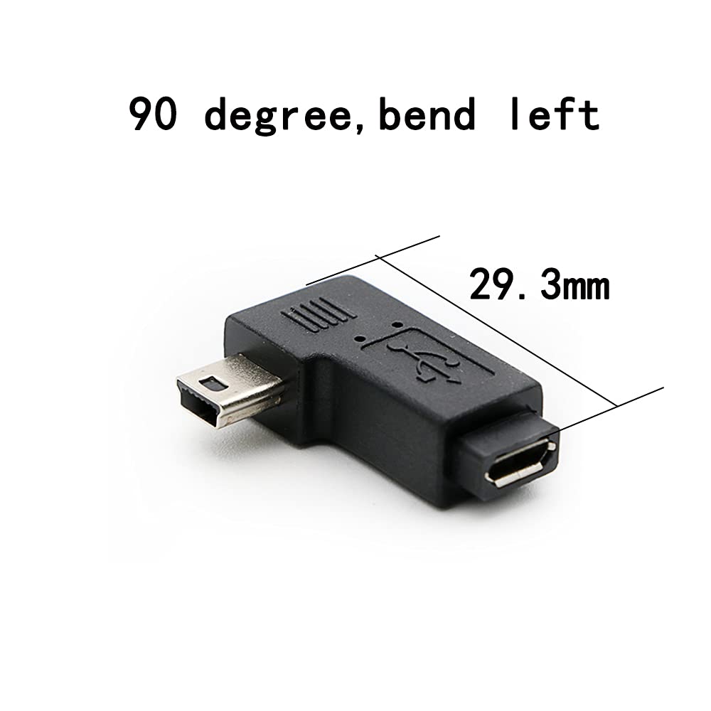 Rgzhihuifz Mini Usb To Micro Usb Adapter, Usb 2.0 Adapter Plug, 90 Deg ...