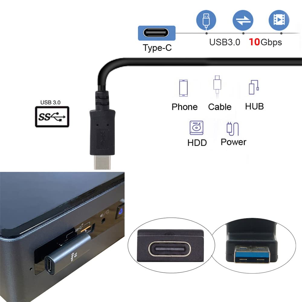 Nfhk Usb C Type C Female Low Profile 90 Degree Left Angled To Usb 3.0 ...