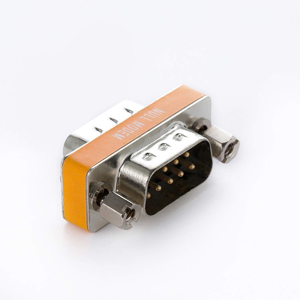 Arnorin DB9 Null Modem Adapter Male to Male Slimline Data Transfer ...
