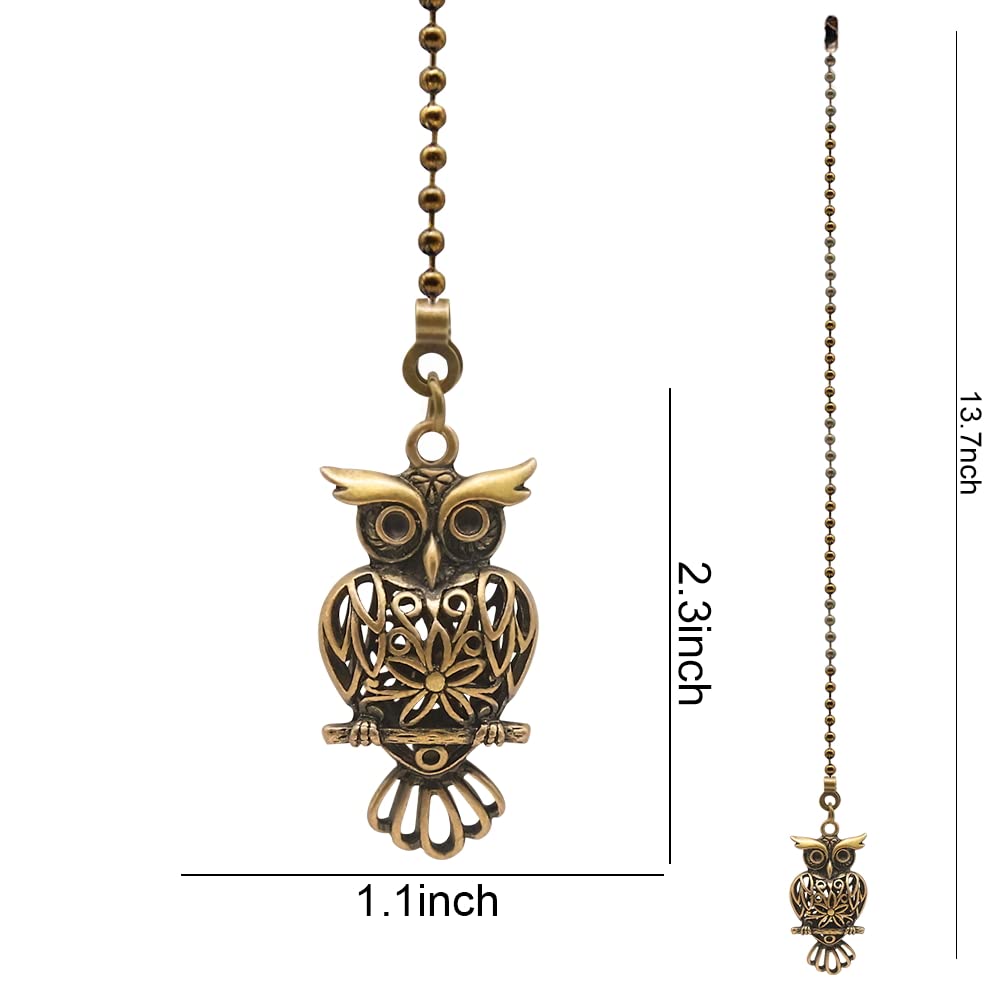 2 Pack Dotlite Vintage Owl Ceiling Fan Pull Chain Decorative Fan Strin ...