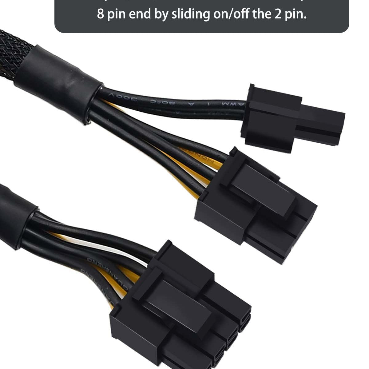 (2 Pack) Comeap 8 Pin Pcie Splitter Cable, Gpu Vga Pcie 8 Pin Female T ...