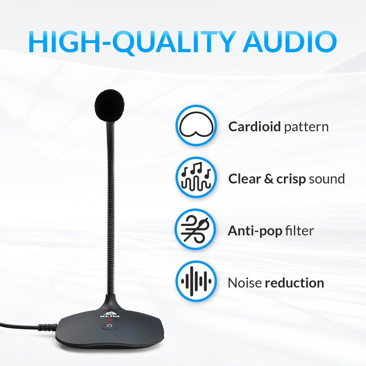 KLIM Talk USB Desk Microphone for Computer - New - Compatible with Any ...