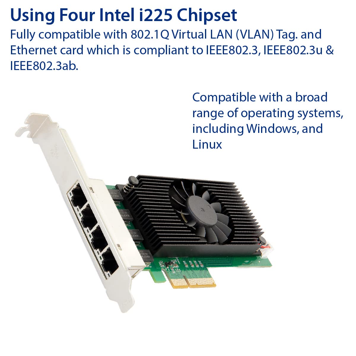 Quad 2.5 Gigabit Ethernet Pci E Network Expansion Card Rj45 Lan Adapte ...