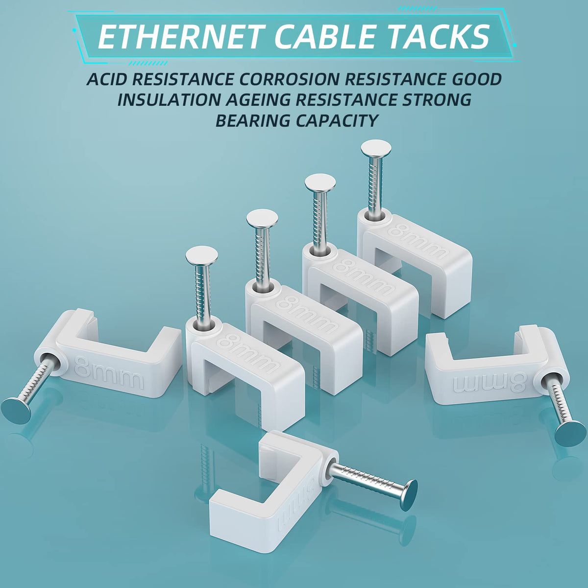Cable Clips Black Aopockan Tech 100 Pieces Ethernet Cable Clips With S ...