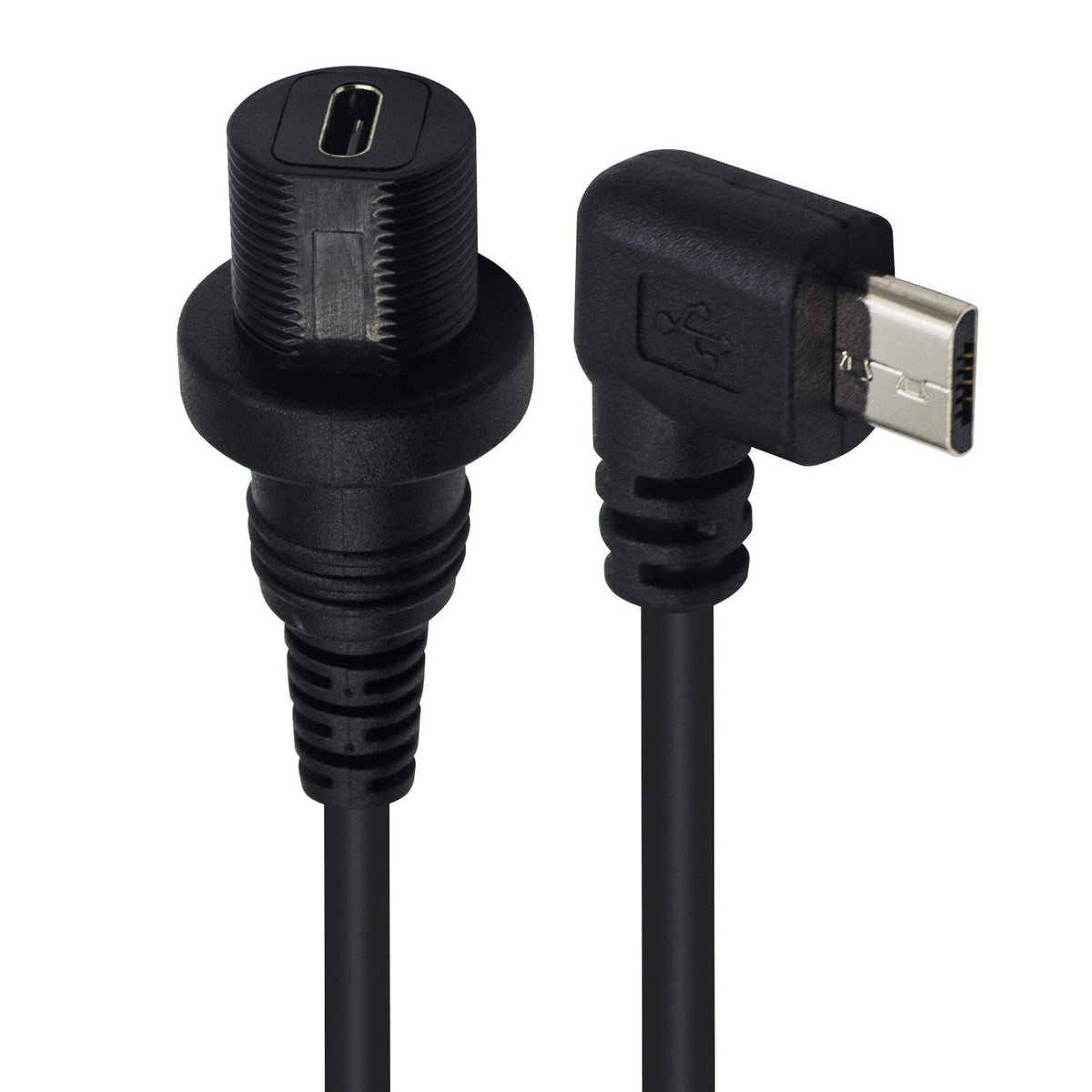 Duttek Micro USB Panel Mount Cable, Left Angled 90 Degree Micro USB ...