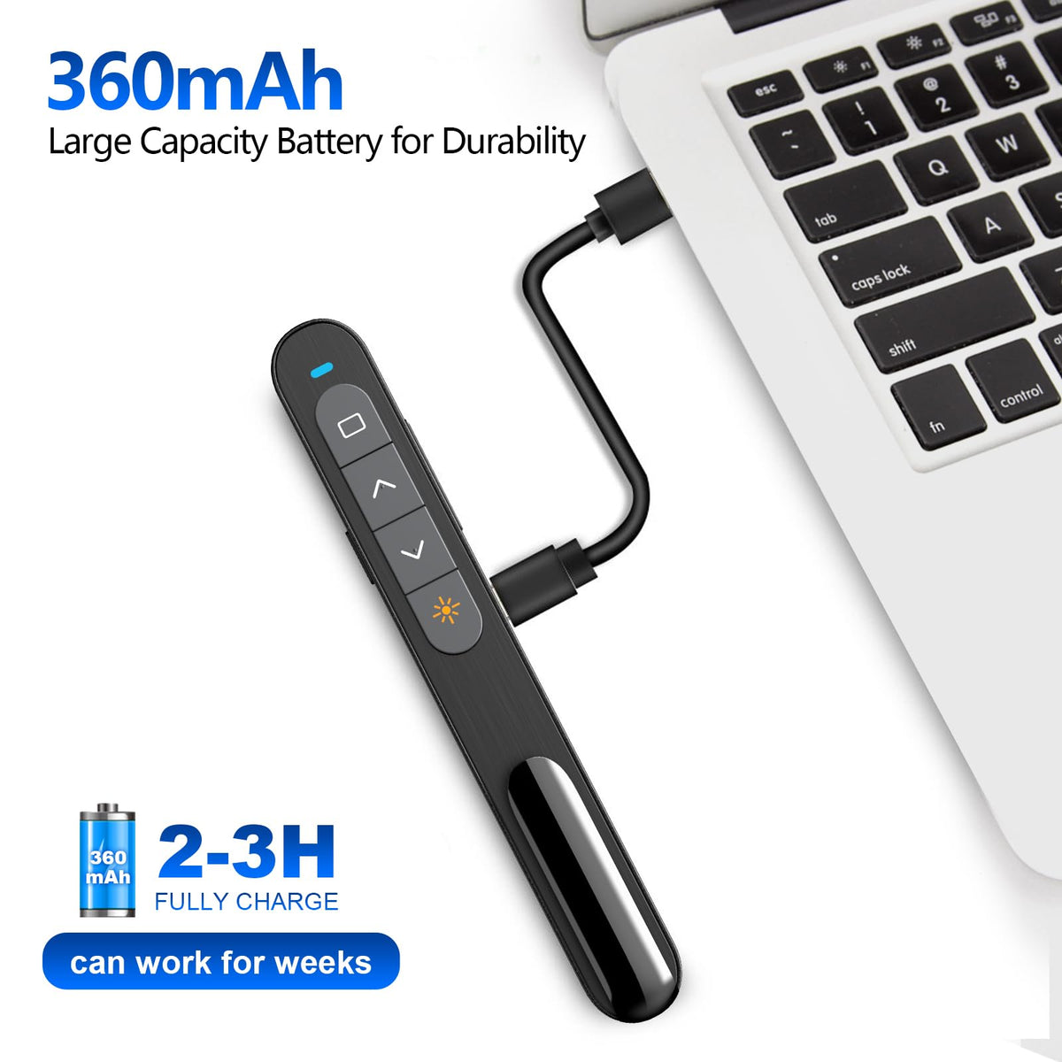 Norwii N76 Rechargeable Presentation clicker with Pointer, Long Range ...