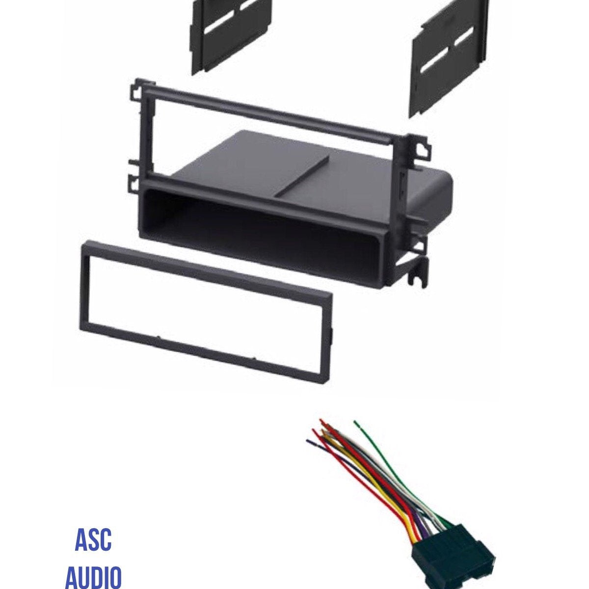 Asc Car Stereo Radio Dash Kit And Wire Harness For Installing A Single ...