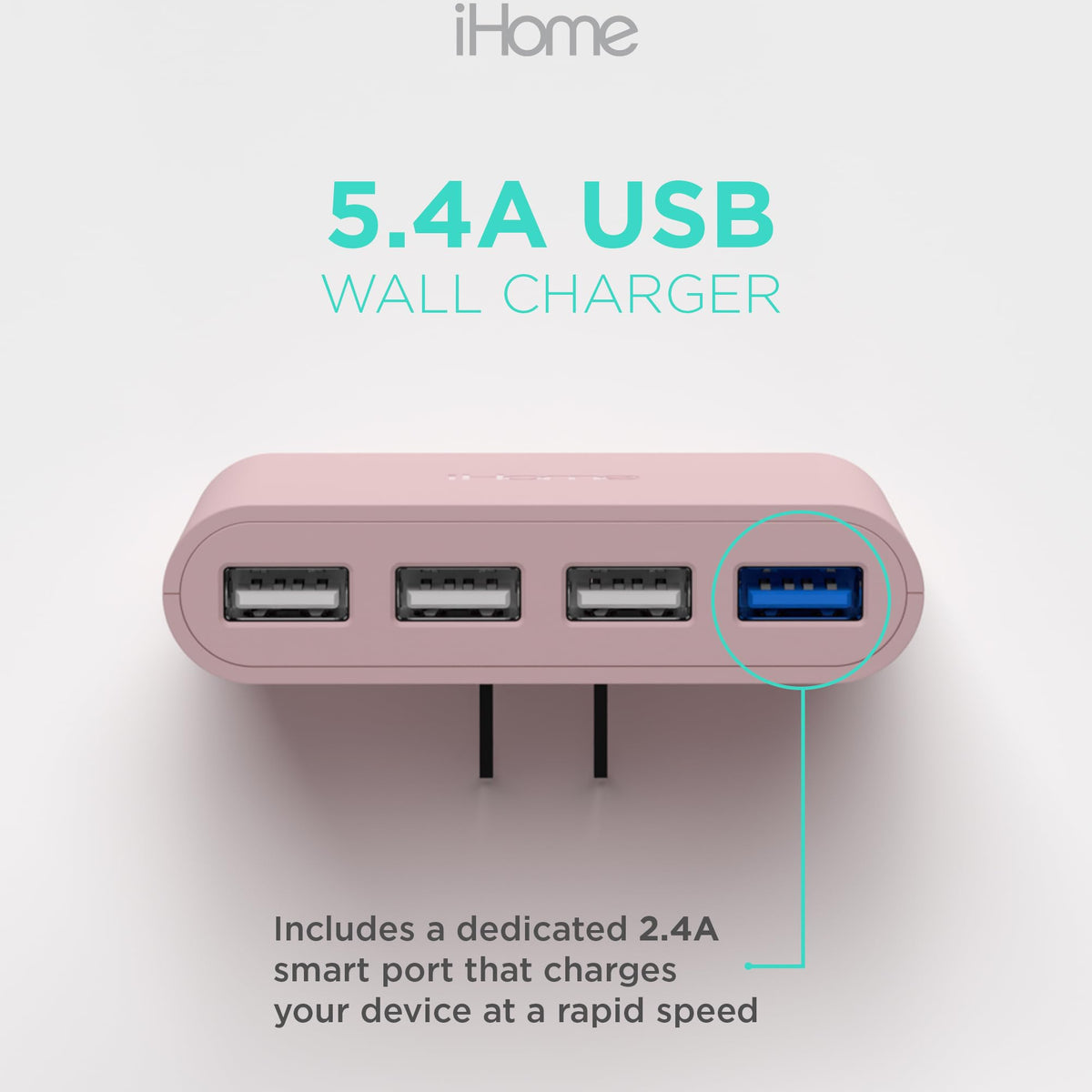Ihome Slim Usb Wall Charger: Ac Pro Multiport Usb Plug Adapter & Phone ...