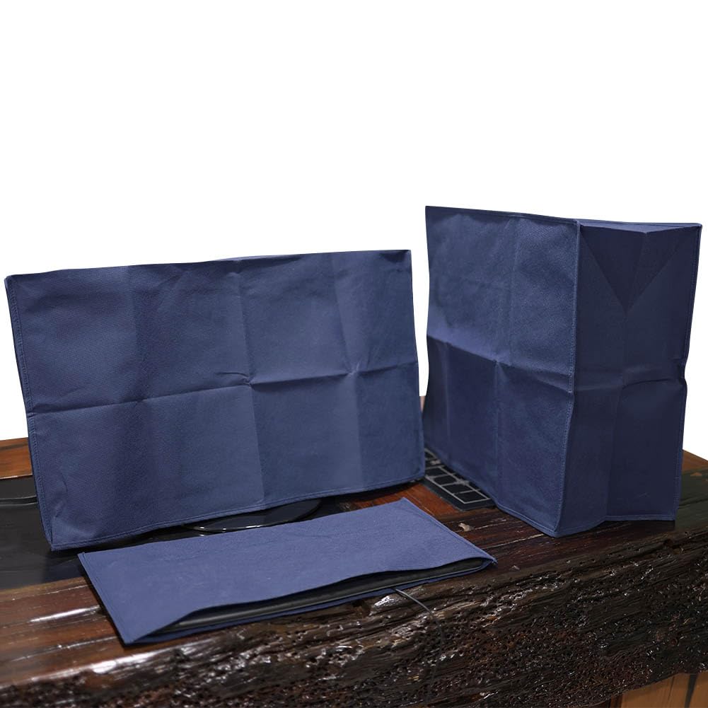 3Pcs Computer Dust Cover Set Monitor + Keyboard+ Computer Host PC Dust ...