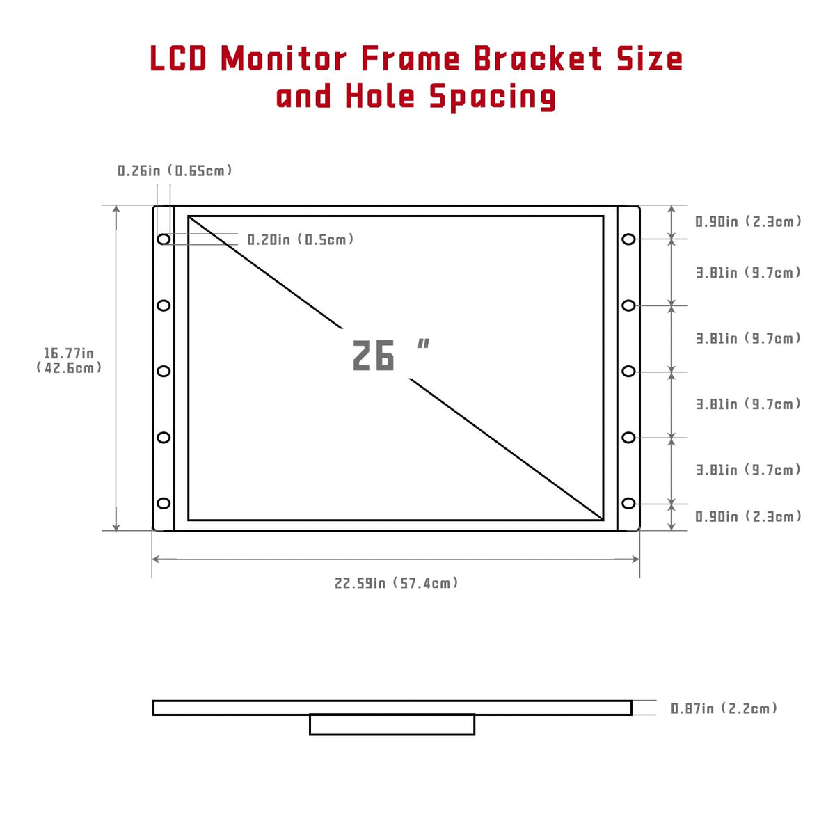 Unico 26 Inch Arcade Monitor, 4:3 Ratio Lcd Gaming Monitor For Hdmi/Vg ...
