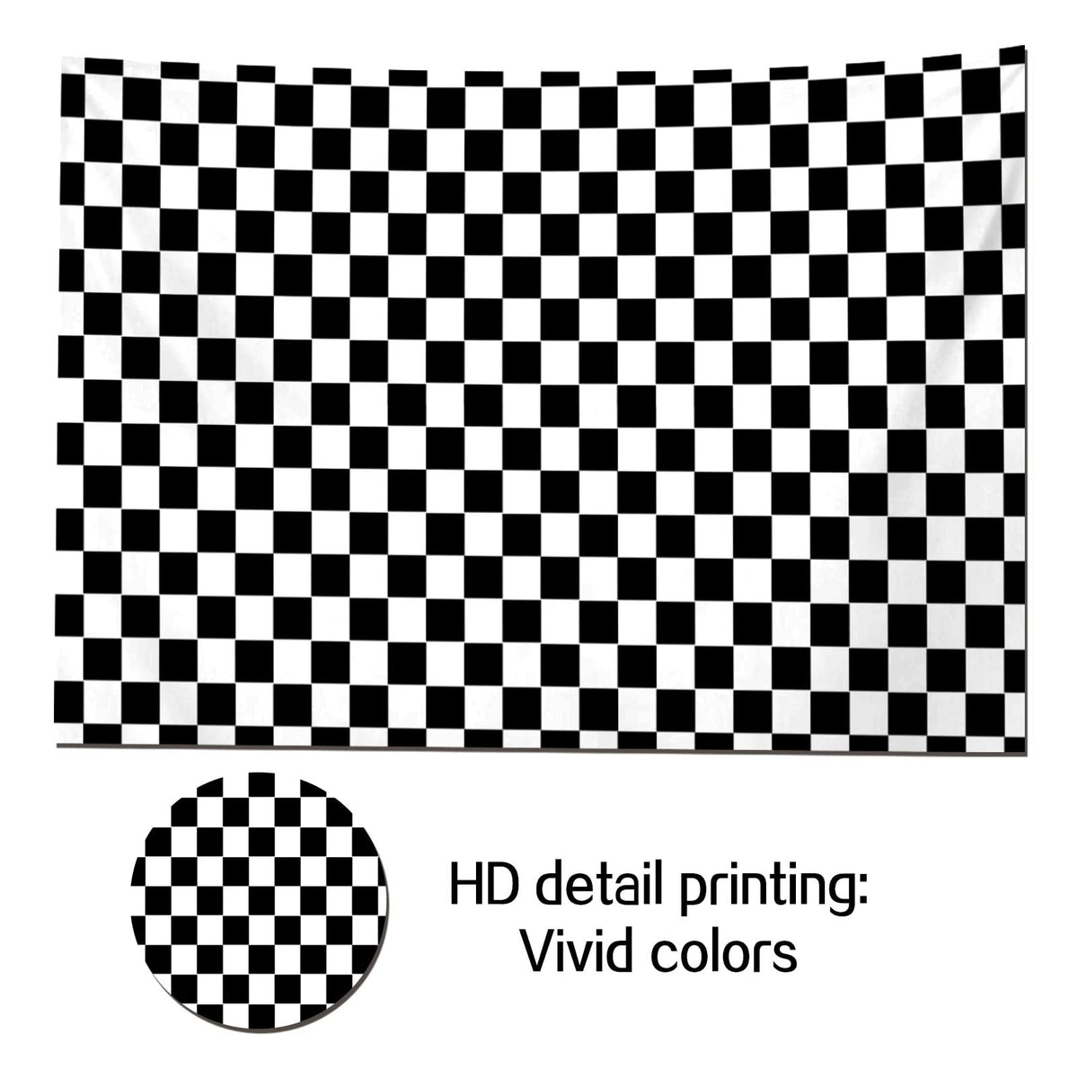 10X8Ft Black And White Racing Checker Texture Grid Birthday Chess Boar ...