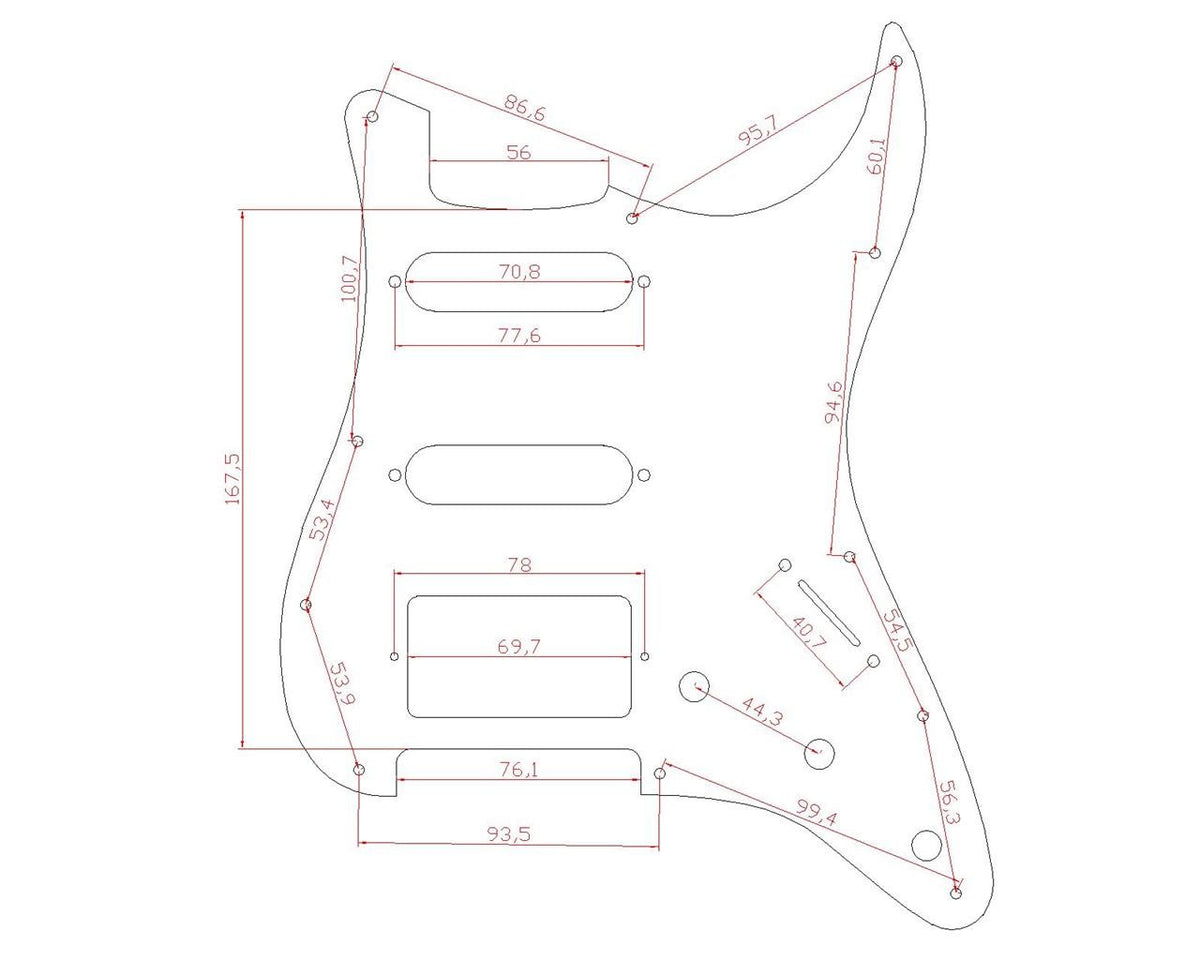 KAISH 11 Hole Strat Style HSS Pickguard ST Back Plate Tremolo Trem ...