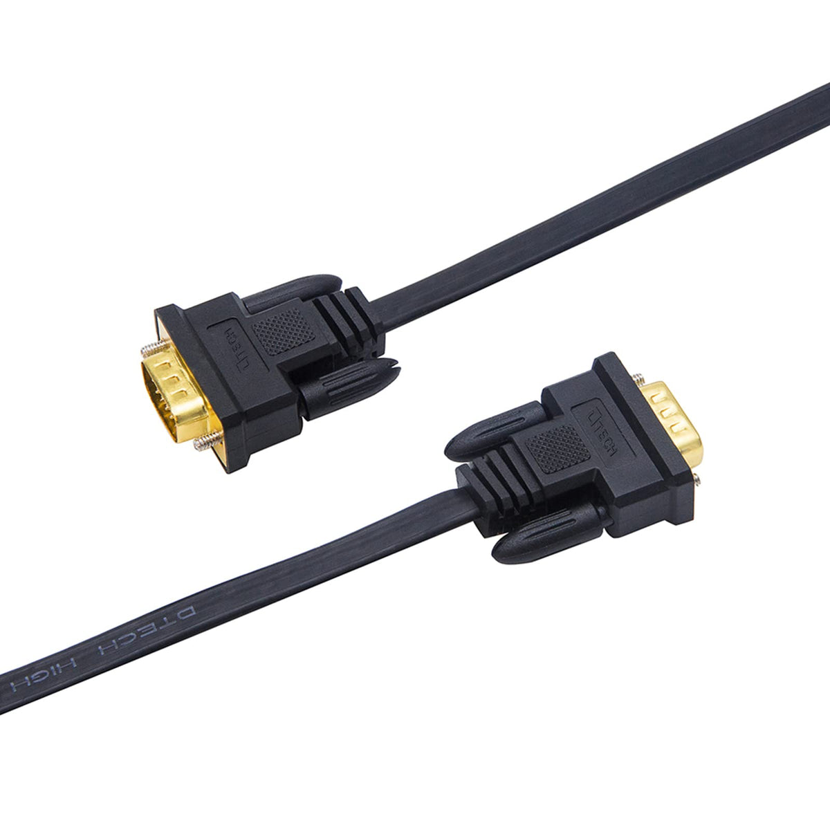 Dtech Thin Computer Monitor Vga Cable 6Ft Standard 15 Pin Connector Ma ...