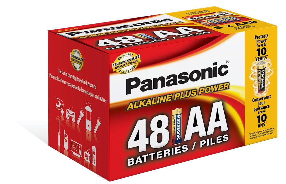 Panasonic Energy Corporation LR6PA/48PC Alkaline Plus Power AA Alkaline ...