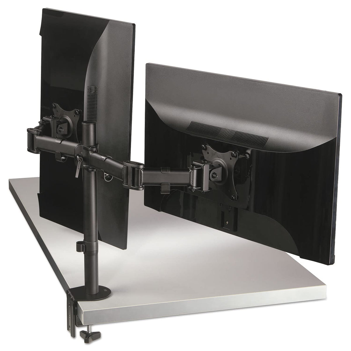 3M Dual Monitor Mount, for 27 Monitors, 360 Degree Rotation, +45 Degree ...