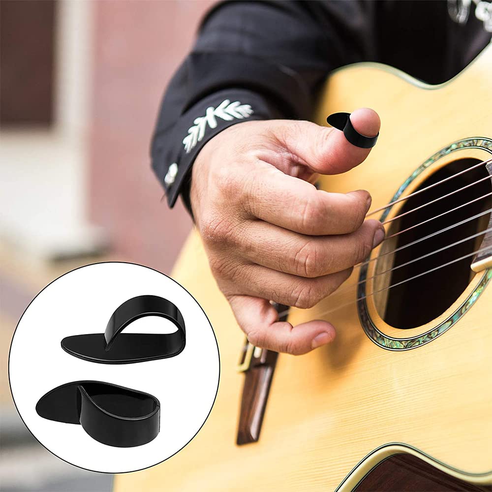 6 Piece Adjustable Finger Thumb Picks Set Banjo Finger Picks Set Guita ...