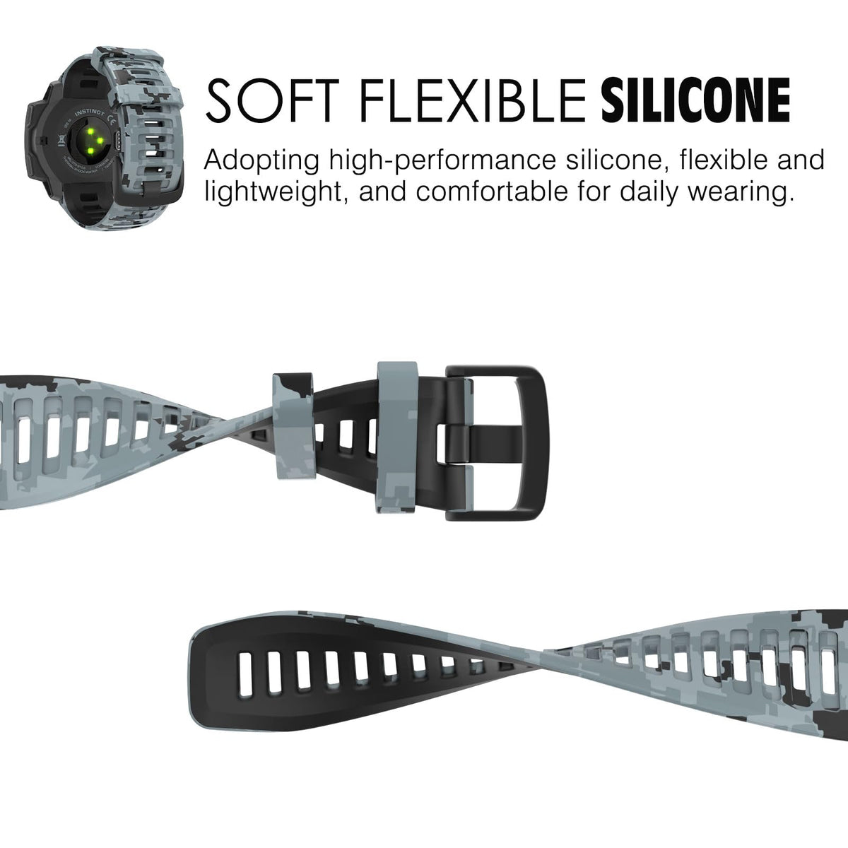 Moko Watch Strap Compatible With Garmin Instinct Esports/Solar/Tactica ...
