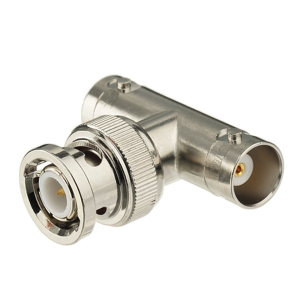 Eightwood BNC Tee Adapter 2-Pack BNC Male to Dual BNC Female 3-Way Vid ...