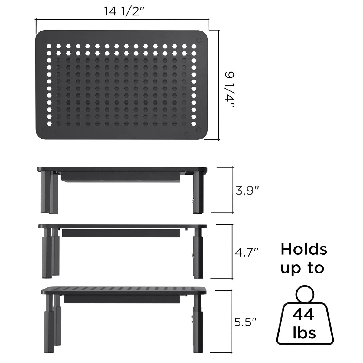 Evoomi Back Saver Monitor Stand For Desk 2 Pack Monitor Riser With Dra ...