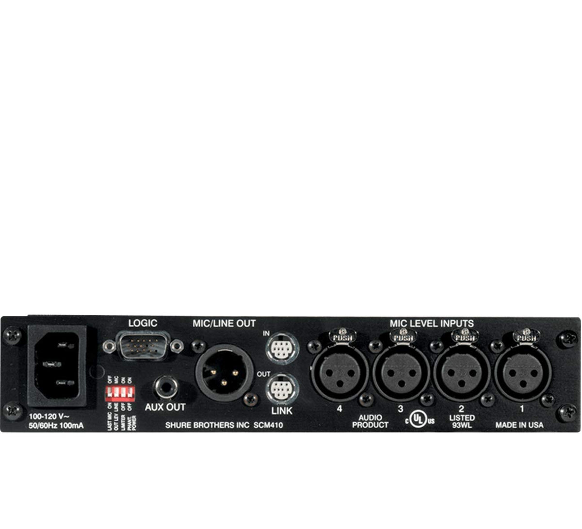Shure Scm410 4 Channel Automatic Microphone Mixer (12V Phantom Power ...