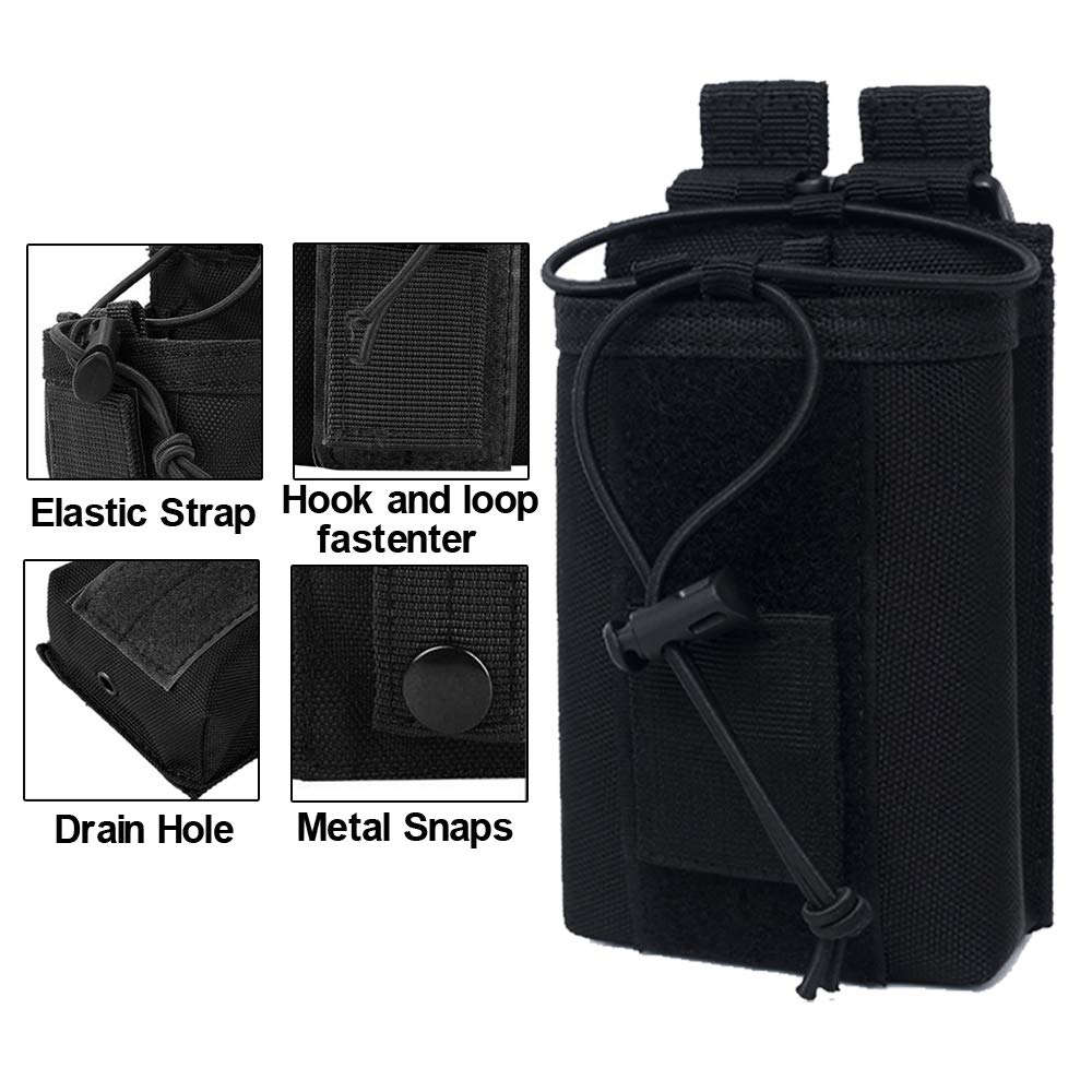Radio Pouch 1000D Tactical Molle Adjustable Two Way Radios Holder Bag ...