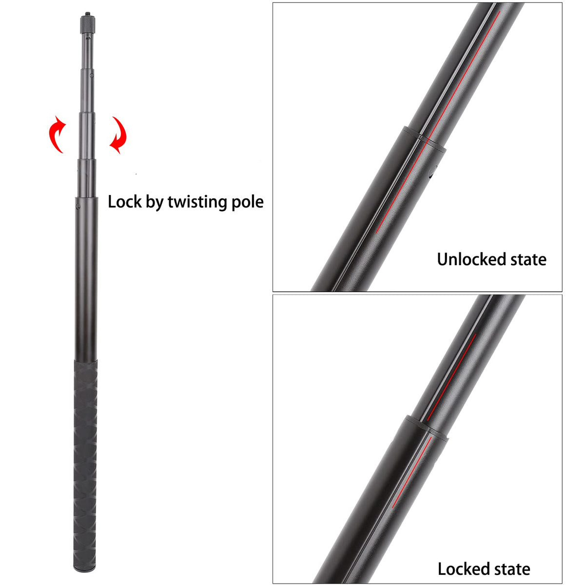 Pellking Long 77Inch Invisible Selfie Stick For Insta360 One X4, X3, X ...