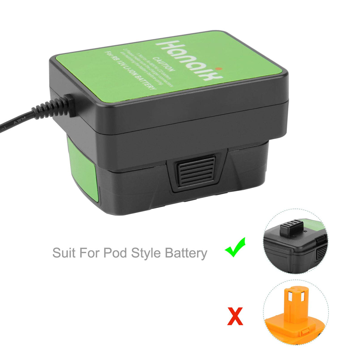 Hanaix 12V Lithium Charger For Ryobi Cb120L Cb121L Bpl 1220 L1212R Cd1 ...